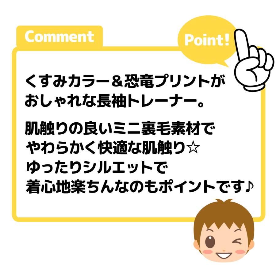 送料無料 男児 ベビー ミニ裏毛 長袖 トレーナー ゆったりシルエット くすみカラー 恐竜プリント ベビー服 男の子 jt-0252 メール便対応 :jt-0252:オンスタイル - 通販 ...