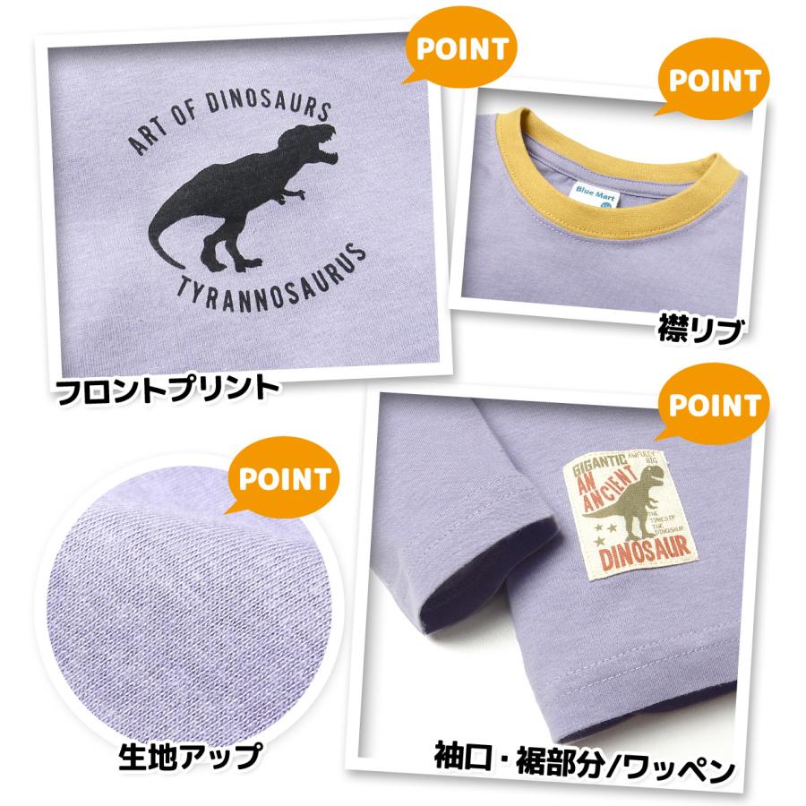 送料無料 男児 キッズ 本体綿100％ 長袖 Tシャツ 恐竜プリント バックプリント ワッペン 子供服 男の子 nw-1036 メール便対応 : オンスタイル - 通販 - Yahoo!ショッピング