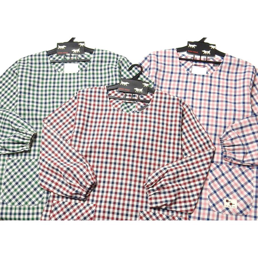 送料無料 婦人 レディース 割烹着 エプロン 後ろボタン＆ひも留め 先染めチェック柄 ポケット付き sl-0252 メール便対応 : オンスタイル - 通販 - Yahoo!ショッピング