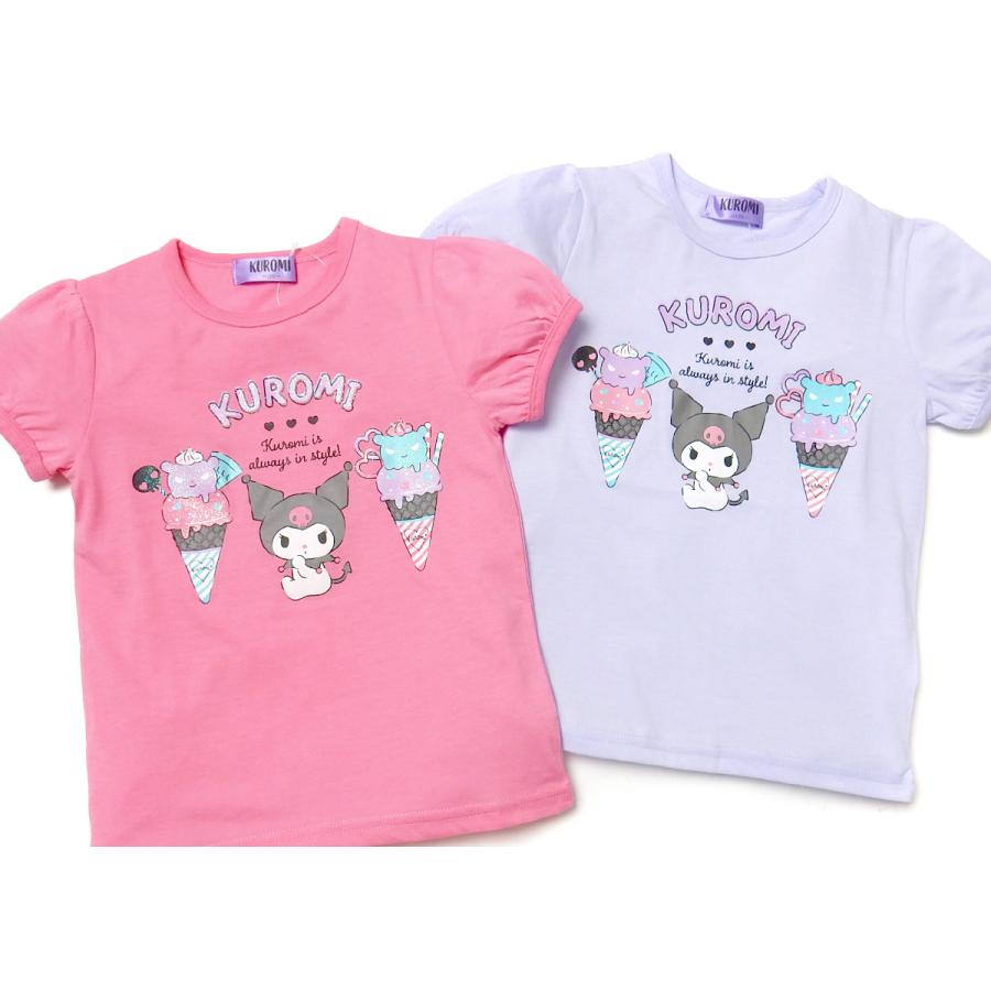 送料無料 女児 キッズ クロミ 半袖 Tシャツ ラメプリント パフスリーブ袖 綿混 子供服 女の子 100cm 110cm 120cm 130cm td-0774 メール便対応 : オンス ...