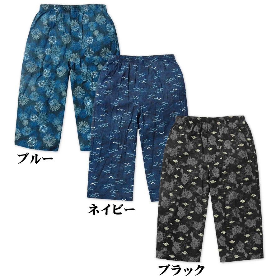 送料無料 紳士 メンズ 7分丈 ステテコ 楊柳 綿100％ サラリとしたはき心地 前開きボタン 和柄プリント ボトムス M L LL yg-2093 メール便対応 : オンスタイル - 通販 ...