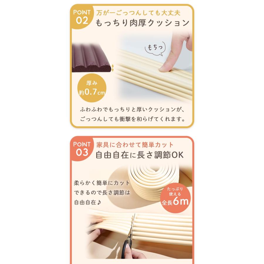 コーナークッション コーナーガードクッション 6m 波型 ワイドサイズ 幅広7.6cm 赤ちゃん 怪我防止 テープ ベビーガード 机 角 MILASIC ポイント消化 : mitas - 通販 ...