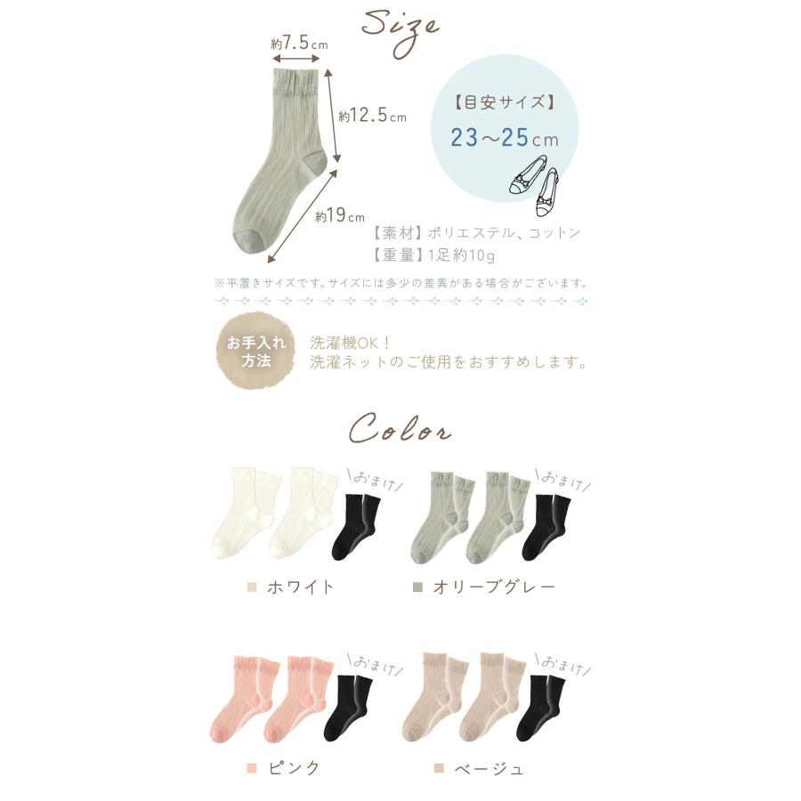 【MILASIC公式】シースルー ソックス 2足+1枚おまけ プリーツソックス オケージョン 靴下 サンダル用 無地 ベーシック カラー シアー レディース 春 夏 ブラック : mitas ...