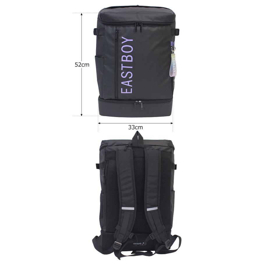EASTBOY イーストボーイ リュックサック 32L クリア EBA89 2024年新作 2層式 女神 チャーム付き PC対応 リフレクター リュック 通学 通勤 正規取扱店 : おおかわ ...