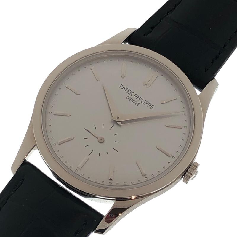 PATEK PHILIPPE パテック・フィリップ カラトラバ 5196G-001 シルバー WG/純正革ベルト/純正尾錠 腕時計 メンズ ...