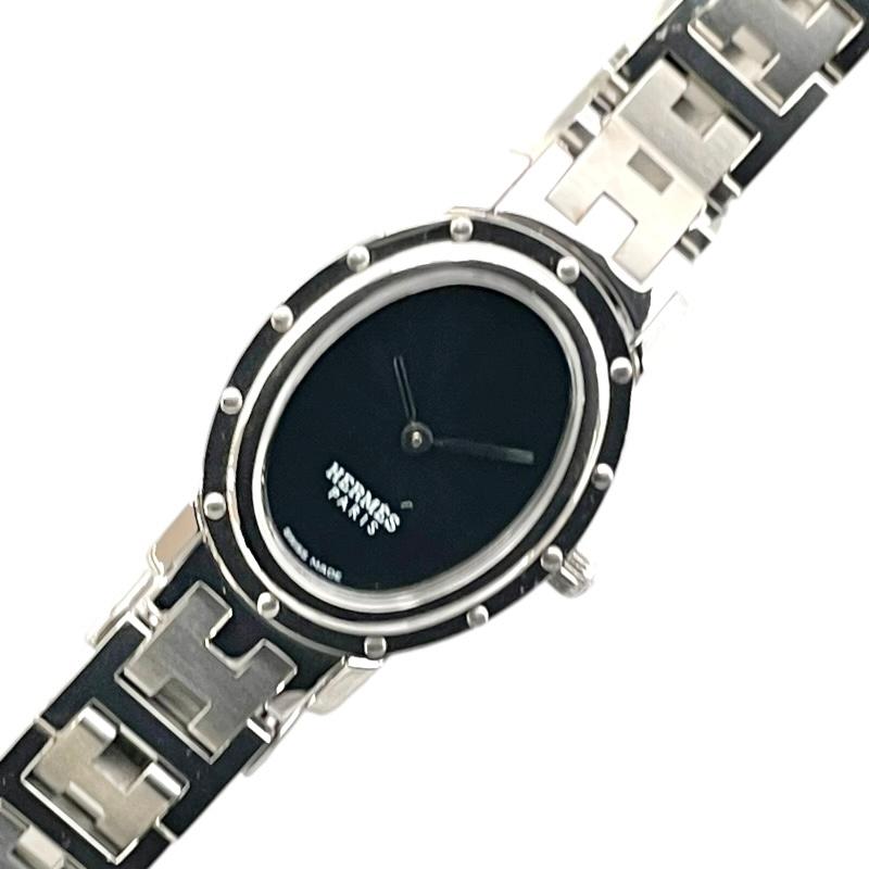 HERMES エルメス クリッパー オーバル CO1.20C ブラック SS 腕時計 レディース 中古 : OKURA ヤフーショッピング店 - 通販 - Yahoo!ショッピング