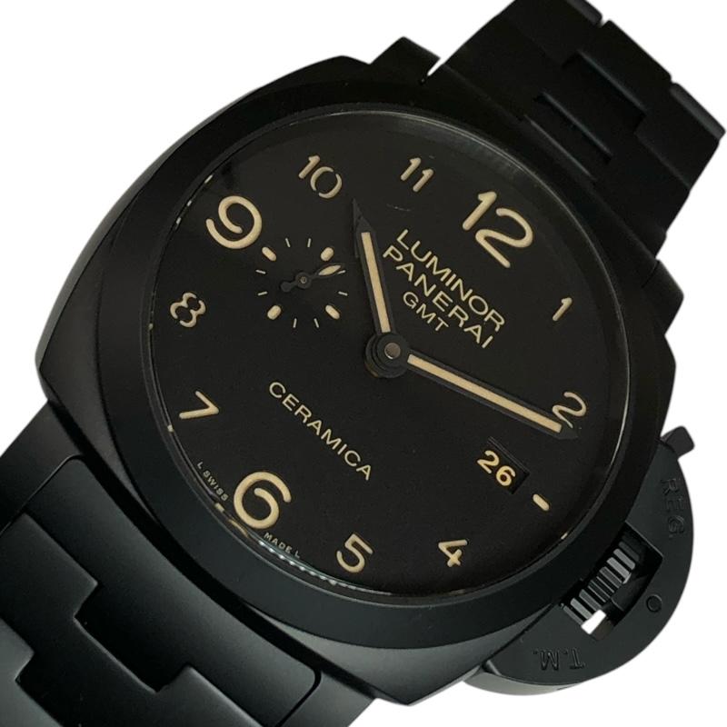 OFFICINE PANERAI パネライ ルミノール 1950 3デイズ GMTトゥットネロ PAM00438 セラミック×チタン 腕時計 ...