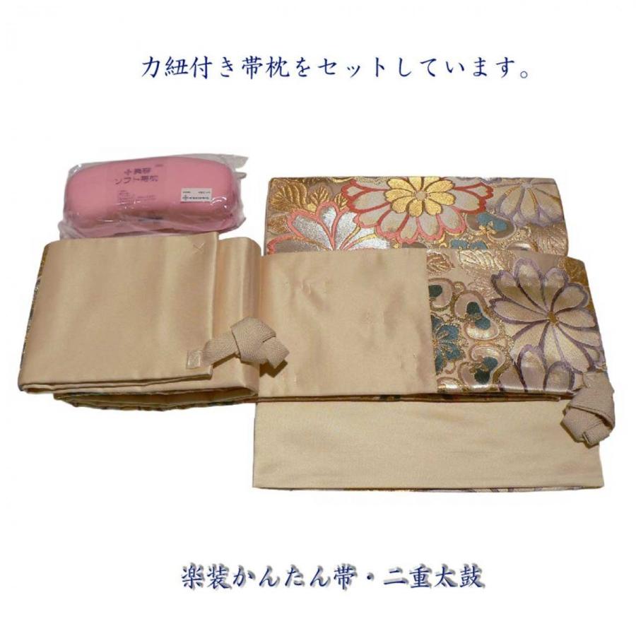 楽装かんたん帯。二重太鼓、西陣袋帯を切らずに二重太古の作り帯 楽装かんたん帯。二重太鼓、西陣袋帯を切らずに二重太古の作り帯