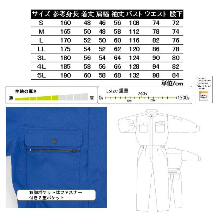 長袖ツナギ 丸鬼商店 RO-750 ROUND ONI RO750 帯電防止素材 (社名ネーム一か所無料)(すそ直しできます) :RO-750 ...
