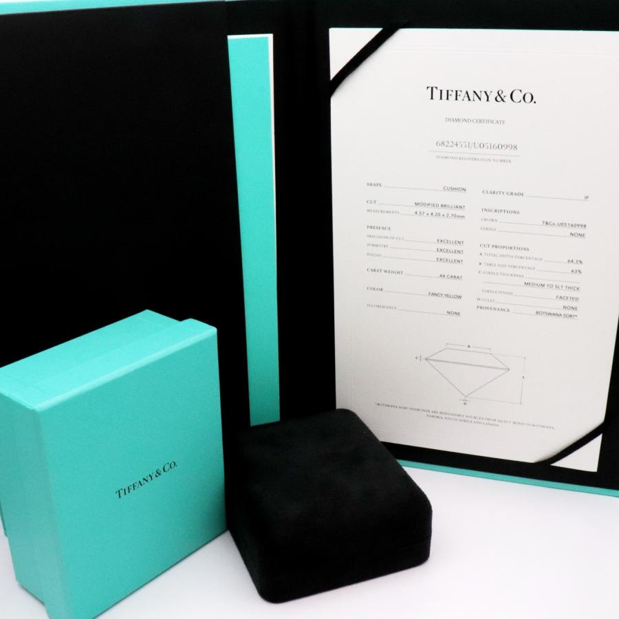 美品 ティファニー バターカップ ネックレス ダイヤモンド イエローダイヤ 0.44ct/FY/IF/3EX/NONE K18WG Pt950 レディース TIFFANY&Co ...