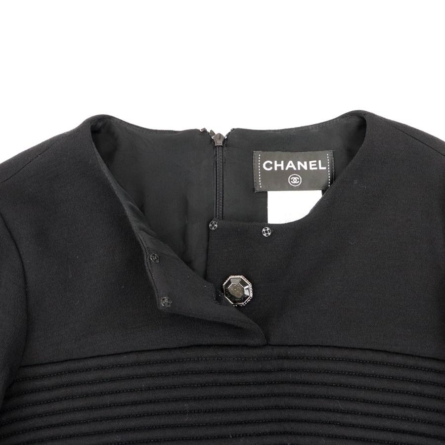 CHANEL 美品 シャネル P44 長袖ニットワンピース レディース 黒 CHANEL 美品 シャネル P44 長袖ニットワンピース レディース 黒