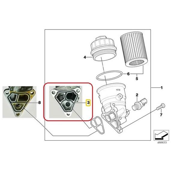 BMWミニMINIオイルフィルターキャリアパッキンR50R53ガスケットCooper One1.4i 1.6i Coop.S JCW GP ...