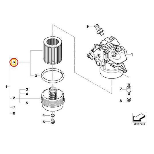BMWセダンE60E61ツーリングE63E64クーペM5M6カブリオレS85オイルフィルターエレメント11427840594オイルエレメント ...