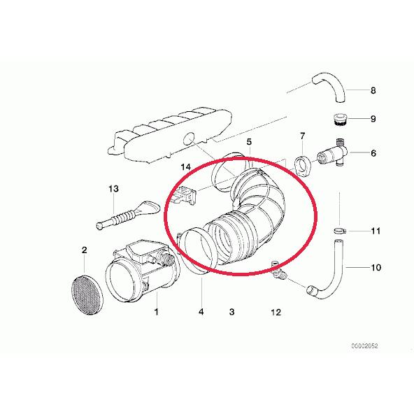 純正BMWセダンE36クーペ320iツーリングM50カブリオレM52ダストカバー13541703986インテークダクトゴムパイプ3シリーズ ...