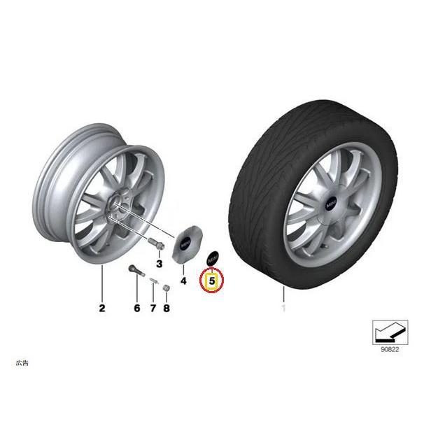 BMW BMWミニMINI純正R50R53ワンOneクーパーCooperセンターキャップ50mmエンブレムシール36136758687アルミ ...
