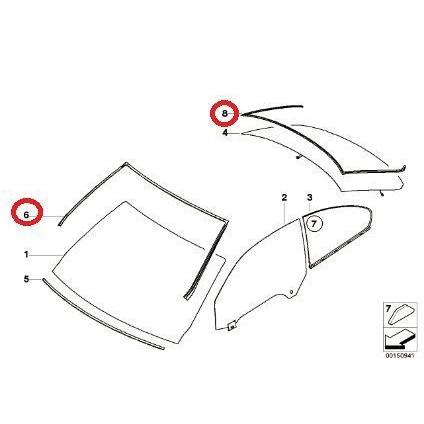 BMW BMWクーペE92フロント リアガラスモール3シリーズ320i323i325i328i335iアッパーM3ウィンドウ ...