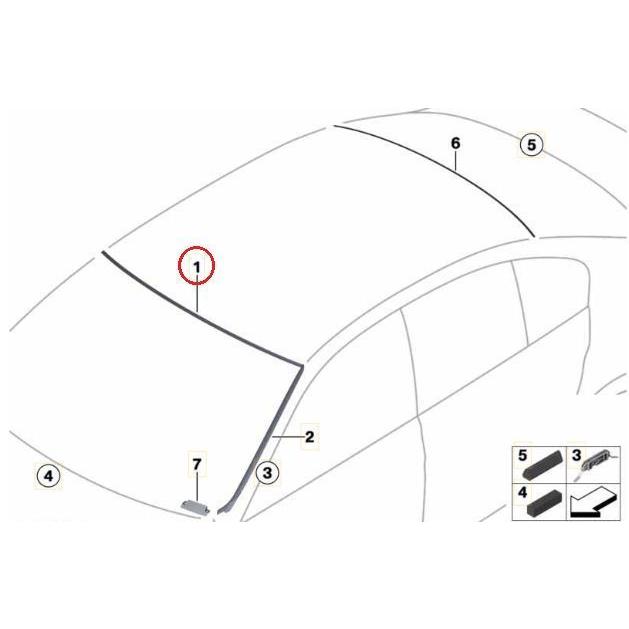 BMW BMWセダンF30フロントガラスモール3シリーズ325dアッパーモール328i328iX330d330dX上 ...