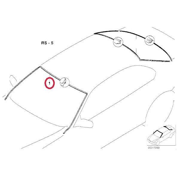 BMW BMW純正E39M5ウィンドウ520i523i525i528i530i535i540iフロントガラスモール5シリーズ51 31 8 ...