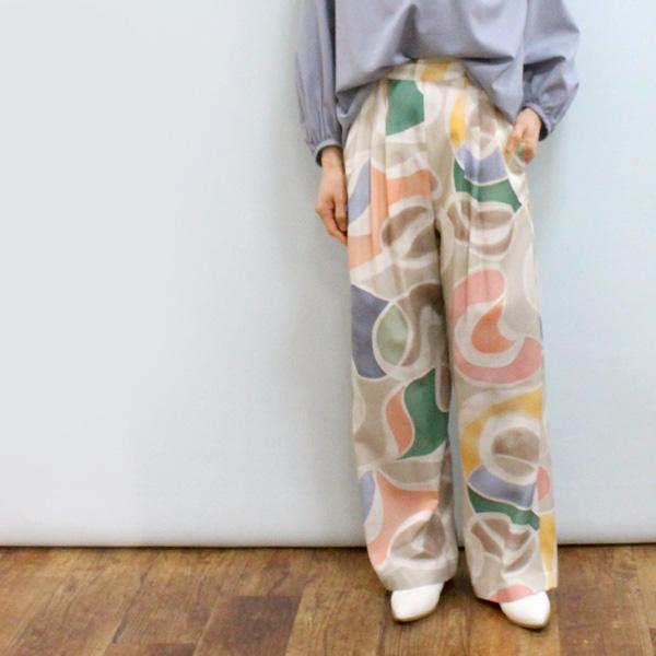 Ballsey ボールジー TOMORROWLAND トゥモローランド 11-04-52-04232 セルフ ロート プリント タック セミワイド パンツ : Open menu - 通販 ...