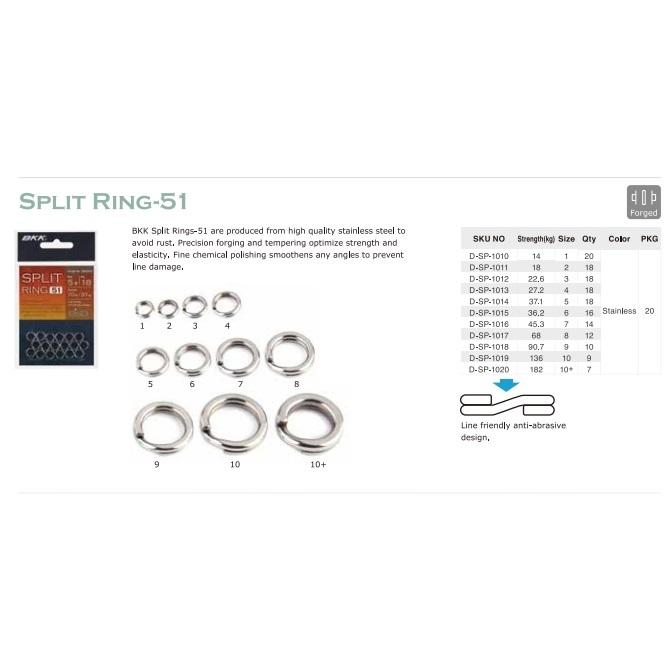 BKK スプリットリング 51 ＃1〜＃2 (クリックポスト可) : オープンウォーター Yahoo!店 - 通販 - Yahoo!ショッピング