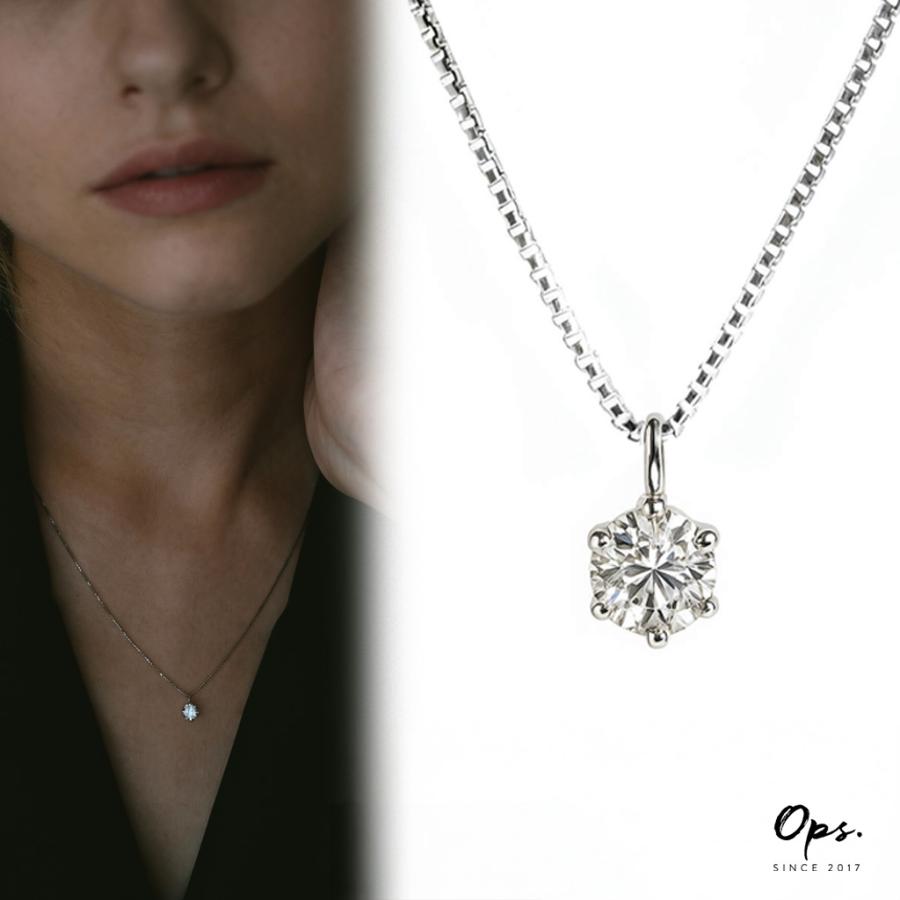 Ops.（オプス） 母の日 ネックレス チェーン プラチナ ダイヤモンド トップ 0.3ct Dazel ダゼル 金属アレルギー 対応 ...