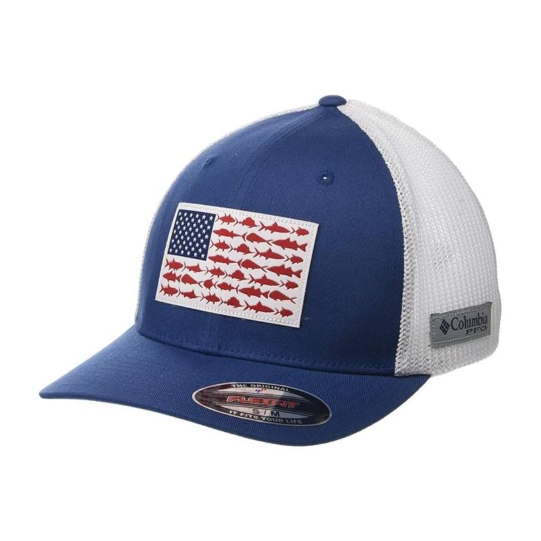 Columbia コロンビア PFG Mesh Fish Flag Ball Cap メンズ 帽子 ハット Night Tide/White ...
