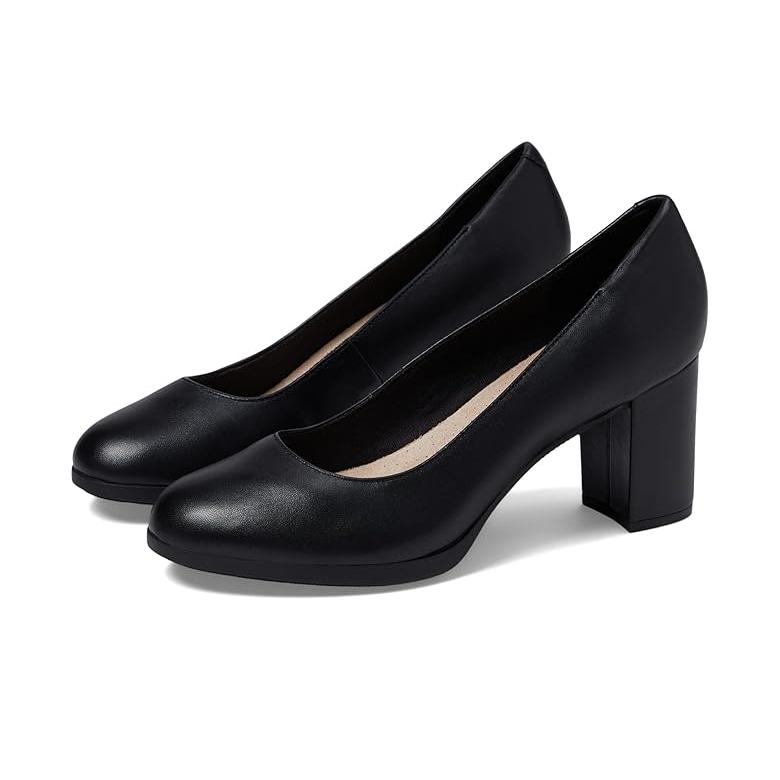 Clarks（クラークス） Clarks Bayla Skip レディース ヒール パンプス Black レザー ...