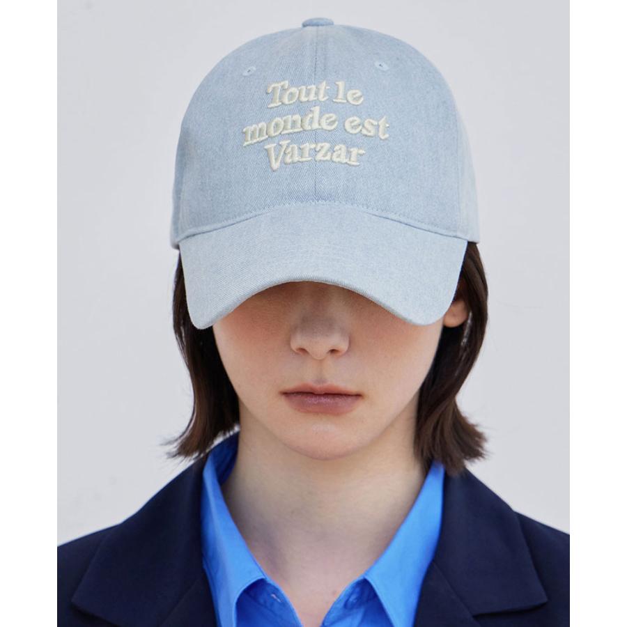 正規販売店/VARZAR バザールキャップ TMVレタリングキャップ ロゴ刺しゅう 韓国ブランド CAP 紫外線対策帽子 デニム ブラック ミント 1302 1321 1303 1309 ...