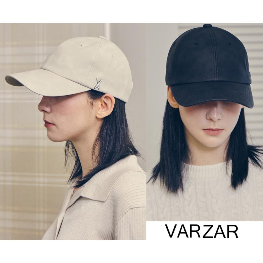 VARZAR 正規販売店 バザール キャップ 韓国ブランド CAP ヴィーガンレザー 紫外線対策 帽子 合皮 VA Stud Vegan Leather Ball Cap 1517 1521 ...