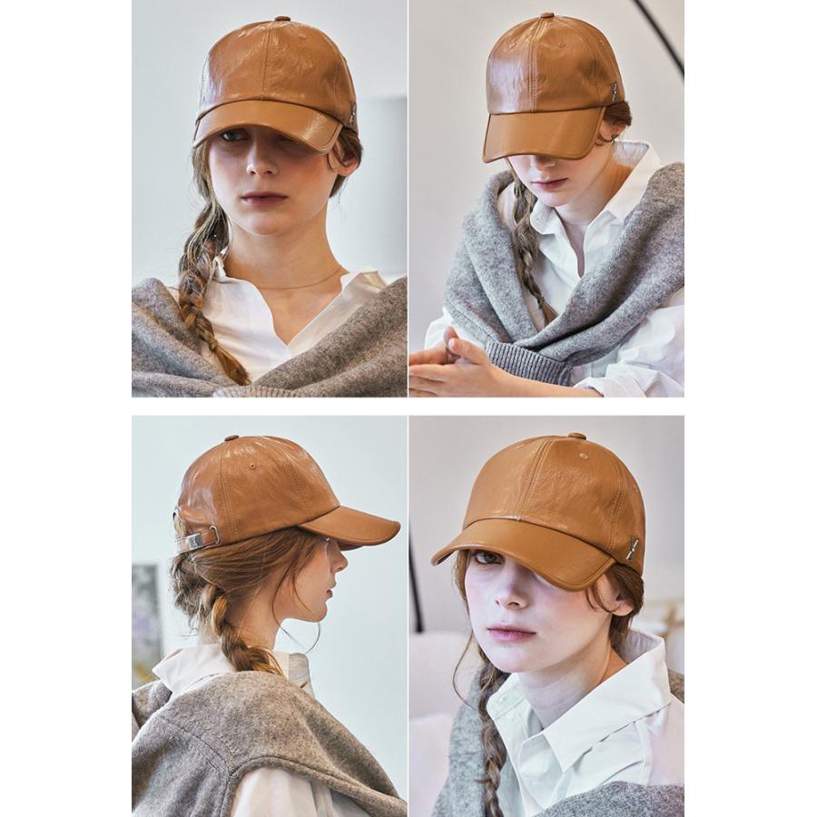 VARZAR 正規販売店 バザール キャップ 韓国ブランド CAP ヴィーガンレザー 紫外線対策 帽子 合皮 VA Cubic Stud Veganleather Ball Cap 1570 ...