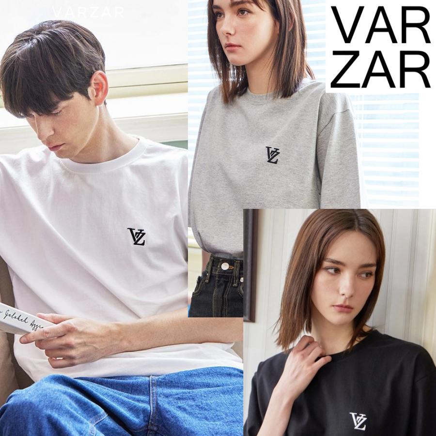 VARZAR クリアランス 正規販売店 バザール Tシャツ ロゴT 韓国ブランド メンズ レディース トップス VZ 3D Logo T-Shirts ブラック グレー ホワイト 113 ...