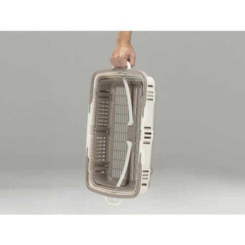 サンコー 折りたたみバスケット 103060 ニューバスケット ブラウン ( 10306000BR ) 三甲(株) : 3791471 ...