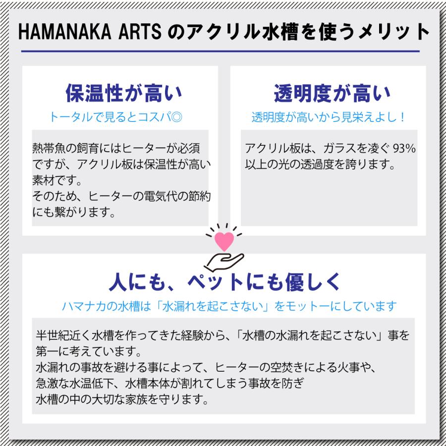 アクリル水槽 90センチ hamanaka arts製 900 450 厚み5mm 国産高品質アクリル水槽 帯有り : アクリルショップオービター - 通販 - Yahoo!ショッピング