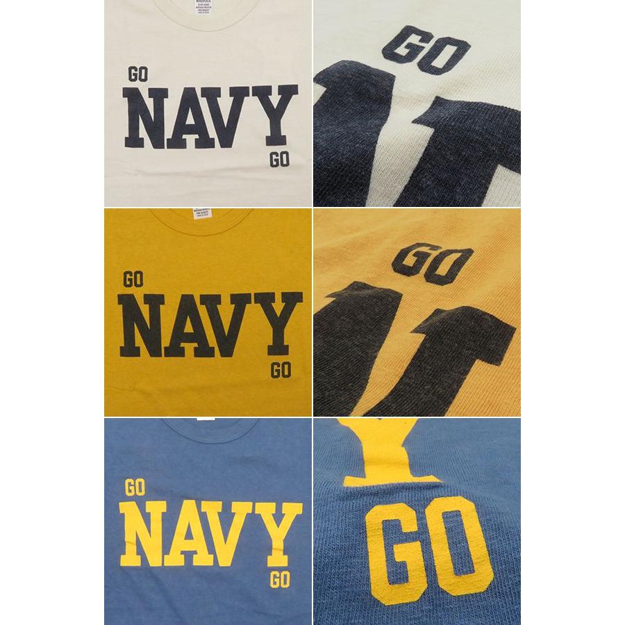 WAREHOUSE ウエアハウス 半袖 19/-天竺 セコハン ONE WASH プリントTEE 2nd hand GO NAVY SST ...