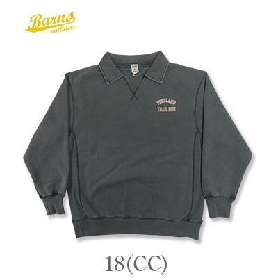 バーンズ 長袖 裏起毛 ピグメント スキッパースウェット BARNS Pigment Dye Revers Skipper Sweat TRAIL RUN BR-24481 : br ...