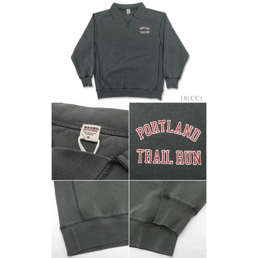 バーンズ 長袖 裏起毛 ピグメント スキッパースウェット BARNS Pigment Dye Revers Skipper Sweat TRAIL RUN BR-24481 : br ...