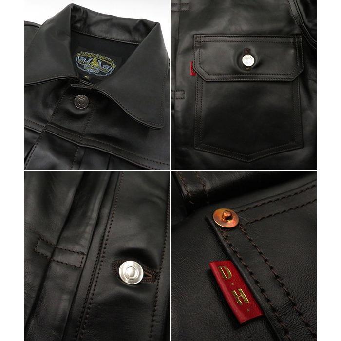 DOUBLE HELIX ダブルヘリックス セミアニリン|茶芯|1st Type|ホースハイド|レザージャケット|Black『Bulldog』【アメカジ・ワーク】WM0801 DOUBLE HELIX ダブルヘリックス セミアニリン 茶芯 1st Type ホース