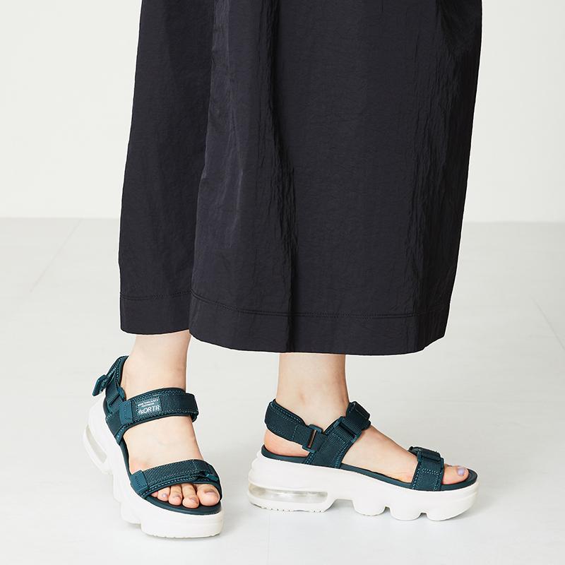 ORTR レディース サンダル スポーツサンダル ボリューム ベルト 靴下あわせ ブラック グリーン ベージュ ボリュームソールダブルベルトサンダル : ORiental TRafficヤフー ...