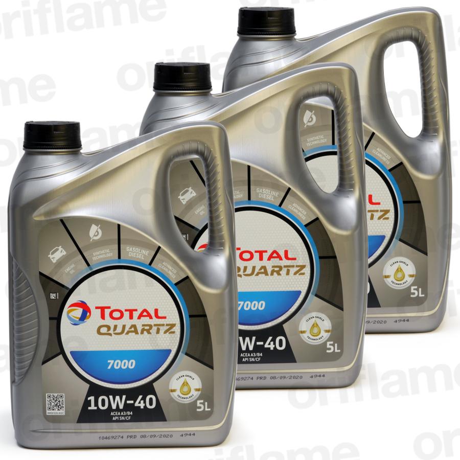 TOTAL(トタル) QUARTZ 7000 (クォーツ) 10W-40エンジンオイル 5L 3本セット :460628-5L-3SET:oriflame Yahoo!店 - 通販 ...