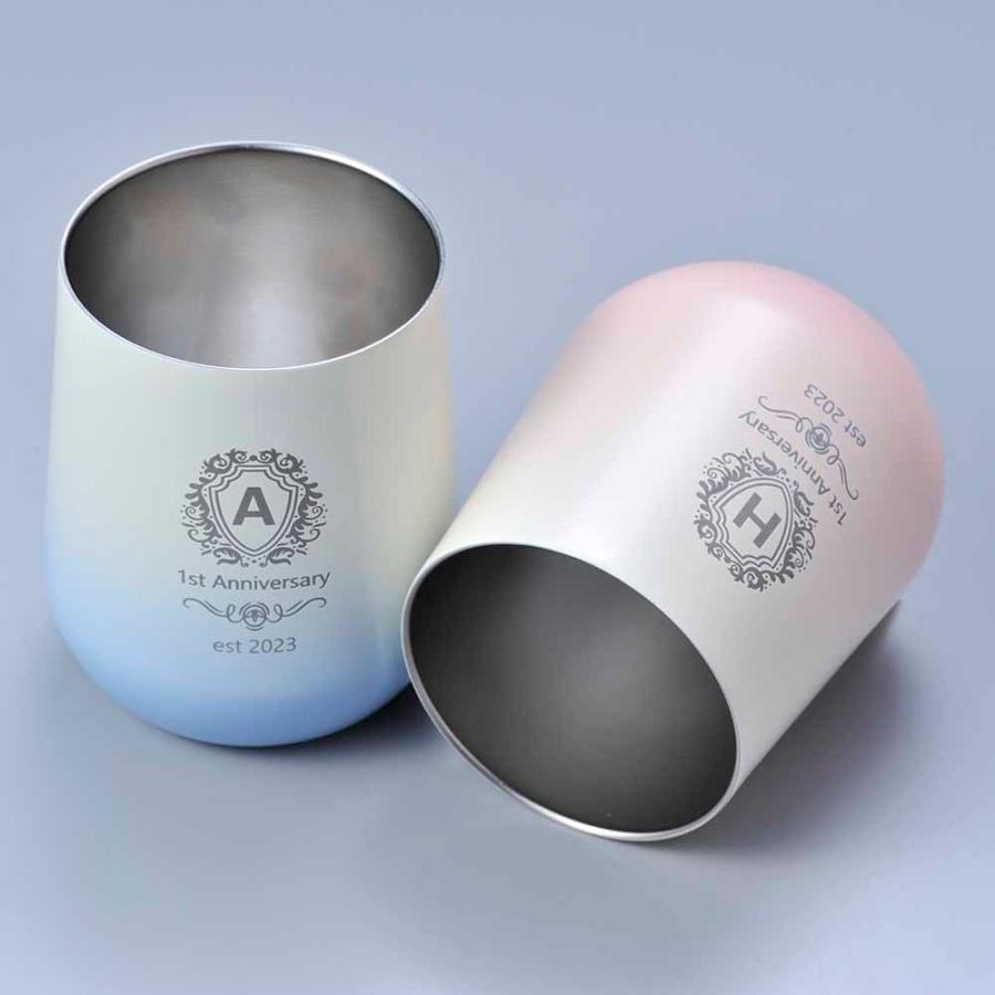 名入れ ギフト LXX ペアタンブラーセット グラデーション サーモラウンドタンブラー 310ml ピンク ブルー 2点 ギフトBOX入り : 名入れのギフトハートANGELIC - 通販 ...