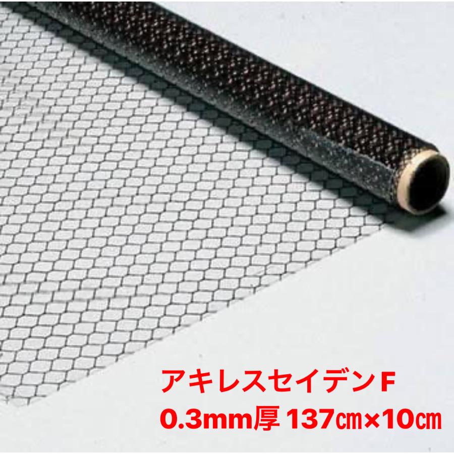 アキレスセイデンF 0.3mmx1370mm×10cm ビニールシート 制電 帯電防止 防炎 透明 片面塗工 カット 切売 : オリジナル ...
