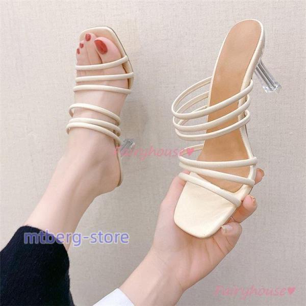 サンダル レデイース ミュールサンダル ミュール ヒールサンダル 40代 オフィス 疲れないサンダル ハイヒール ? : 美淋専門店 - 通販 - Yahoo!ショッピング