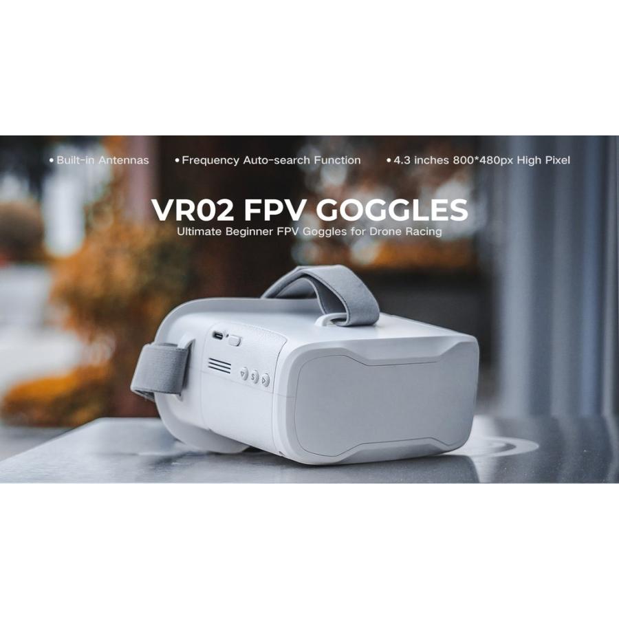 BETAFPV VR02 FPV Goggles (bf-vr02) ｜ アンテナ内蔵 4.3インチ 5.8Ghz 40CH ゴーグル メガネ ラジコン ドローン : オリオク - 通販 ...