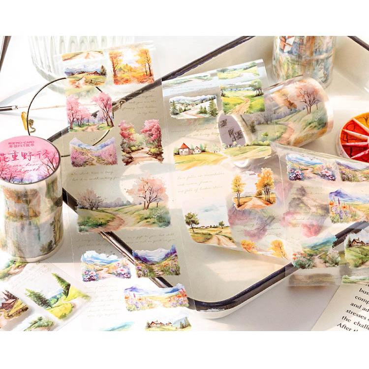 クリアテープ 幅広60mm 水彩 タッチ イラスト コラージュ素材 シール 自然風景 山林 ピクニック 小屋 ホーム 建物 コラージュ 素材 テープ 透明 sztz-01-072 : 卸売の ...