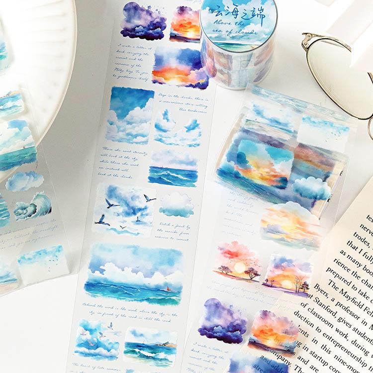 クリアテープ 幅広60mm 水彩 タッチ イラスト コラージュ素材 シール 自然風景 山林 ピクニック 小屋 ホーム 建物 コラージュ 素材 テープ 透明 sztz-01-072 : 卸売の ...