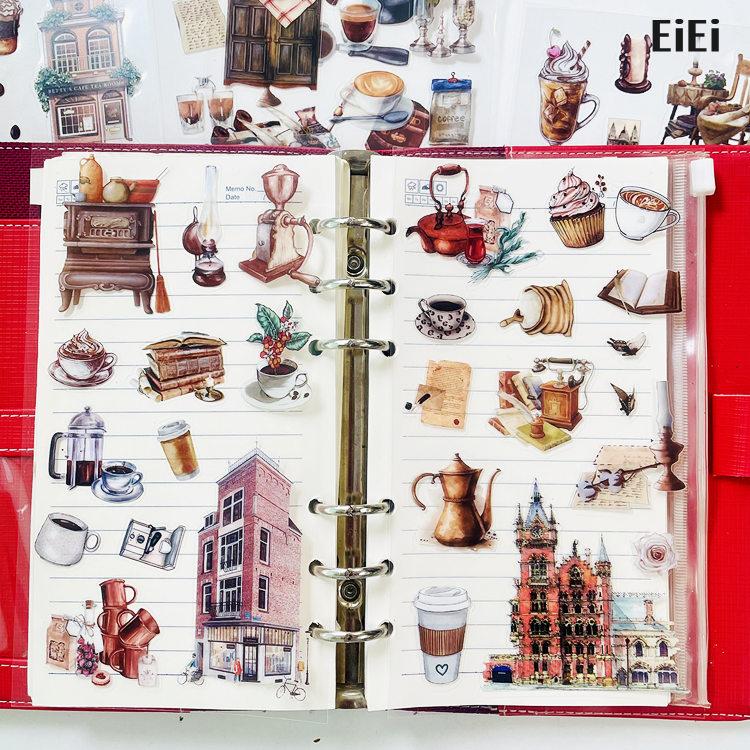 即納 型抜き カット済 シールシート ブラウン系 PETシール 大容量 コラージュ素材 おしゃれ 透明シール クリアシール レトロ コラージュ 素材 sztz-06-033 : 卸売のEiEi ...