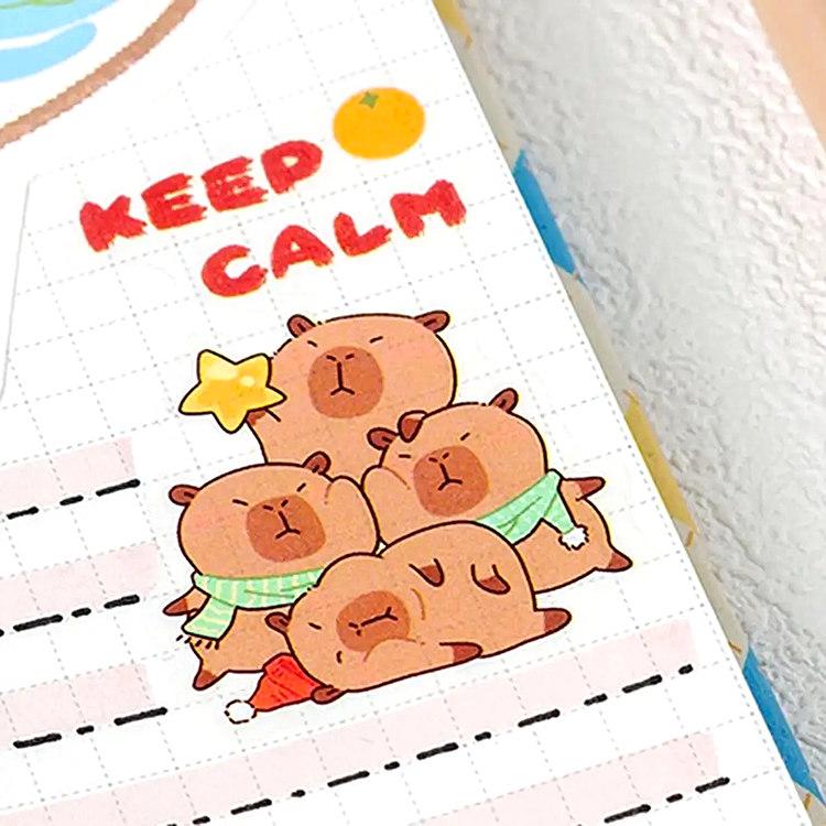 カピバラさん カピバラ キャラクター 癒し イラストシール 6シート 100枚以上 型抜き ダイカット シールシート 耐水 PETシール コラージュ素材 sztz-06-036 : 卸売の ...