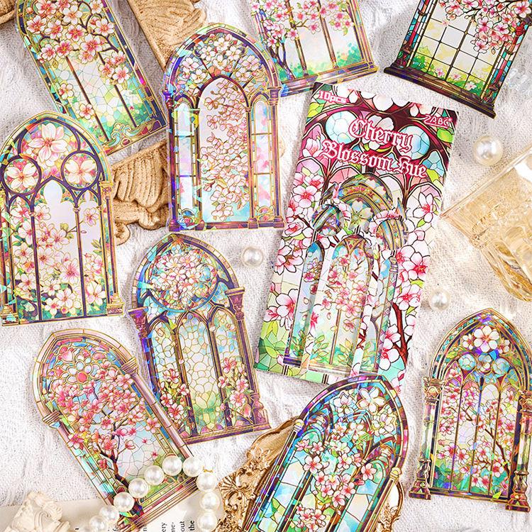 クリアシール 大きめ 金箔押し 貝シェル光 ステンドグラス コラージュ素材 おしゃれ ラージサイズ 透明 シール ステッカー コラージュ PET 手帳 sztz-10-106 : 卸売の ...