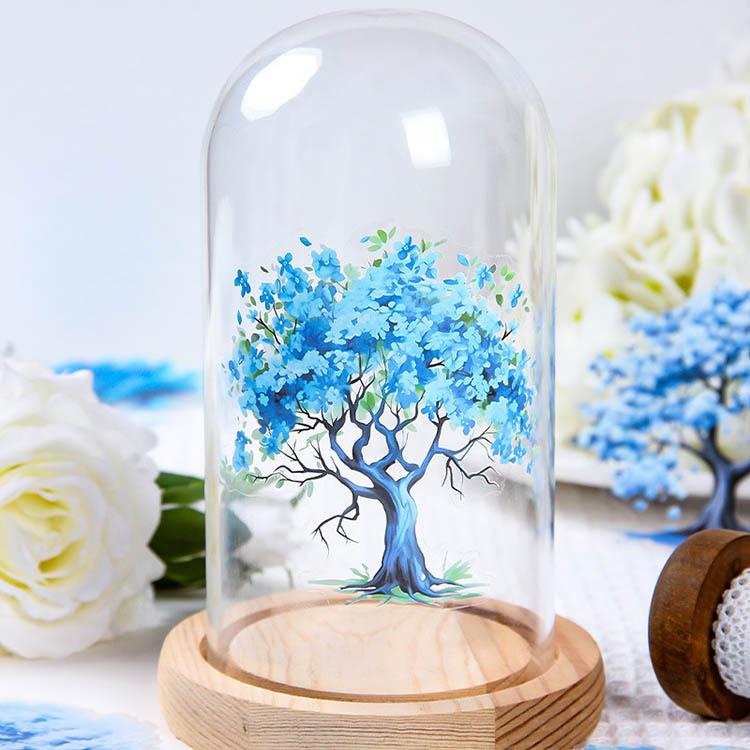 PETシール 大きめ 幻想的 樹 ツリー 特油インク 凹凸立体 光沢感 水彩 木 森林 イラスト シール 耐水 コラージュ素材 おしゃれ 植物柄 クリアシール sztz-10-123 : 卸売 ...