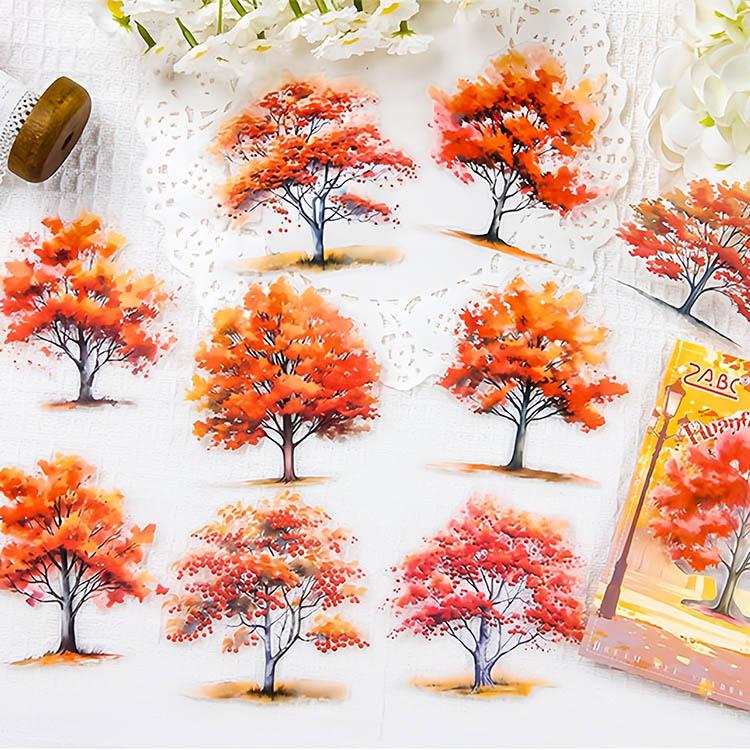 PETシール 大きめ 幻想的 樹 ツリー 特油インク 凹凸立体 光沢感 水彩 木 森林 イラスト シール 耐水 コラージュ素材 おしゃれ 植物柄 クリアシール sztz-10-123 : 卸売 ...